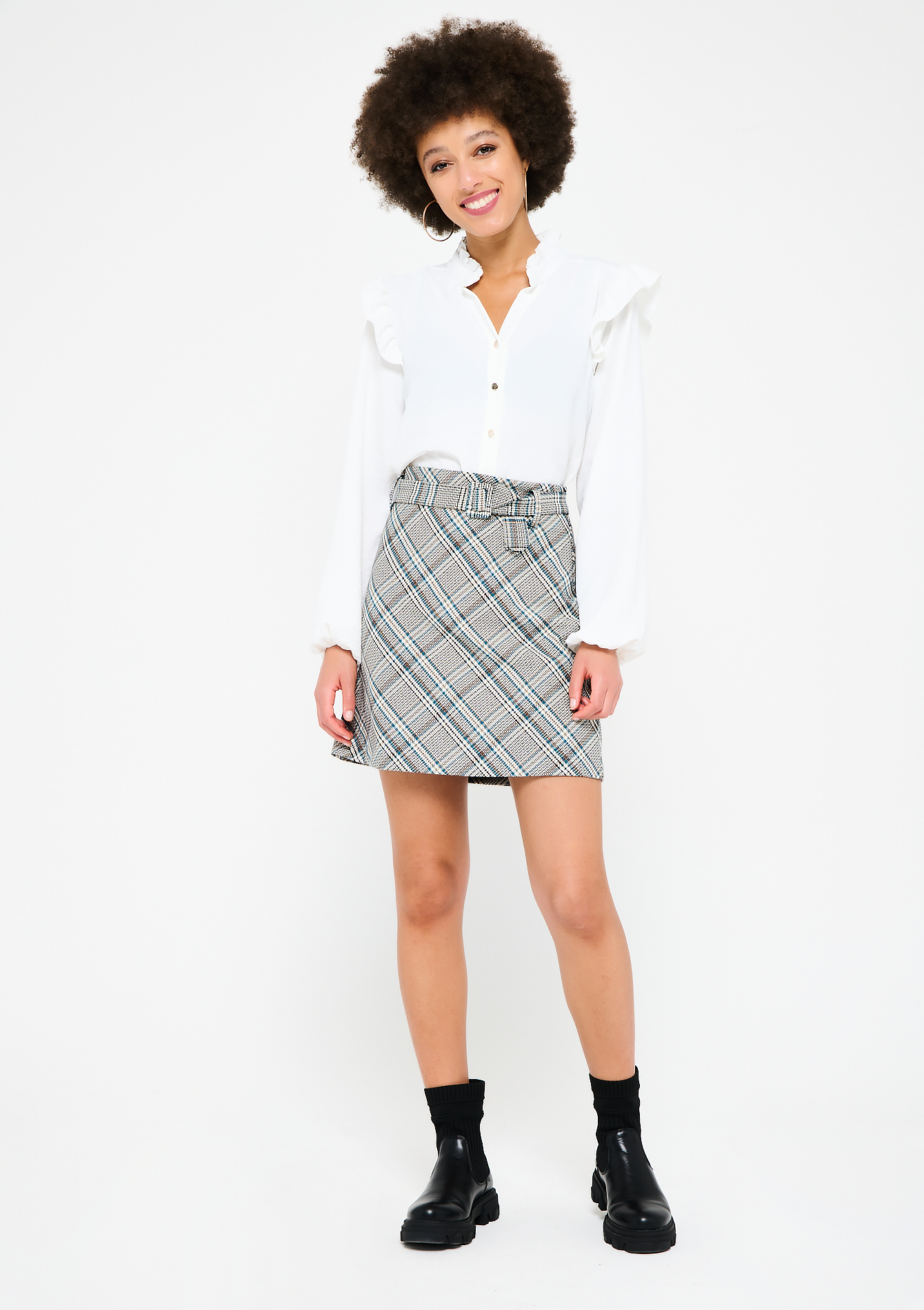 Checkered Mini Skirt Lolaliza